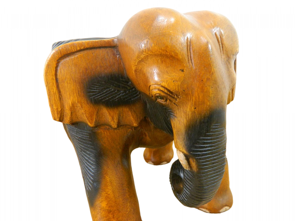 Wooden Elephant Carving - Flat Elephant Table/ Stool - OnTradeWinds.co.uk